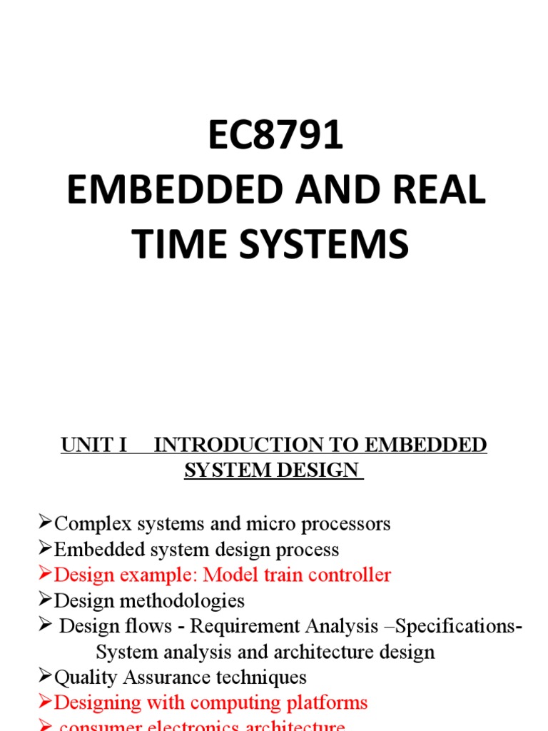 EC8791 Embedded and Real Time Systems | PDF | Embedded System | Central Processing Unit