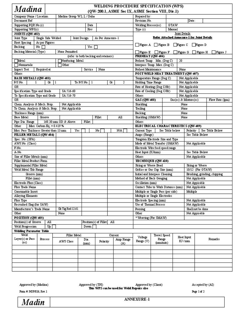 WPS Format | PDF | Metals | Industrial Processes