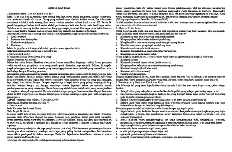 Kritik Dan Esai | PDF