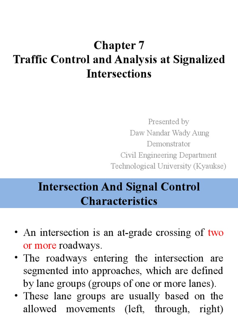 Traffic Control and Analysis at Signalized Intersections | PDF ...