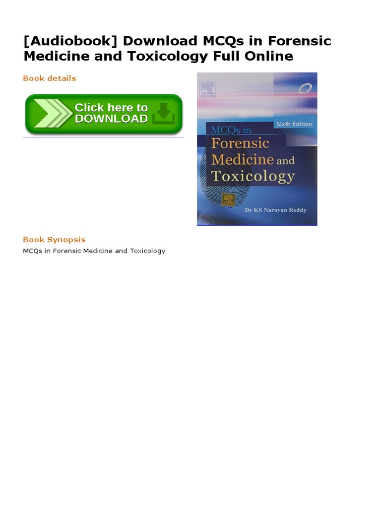 MCQs in Forensic Medicine & Toxicology | PDF