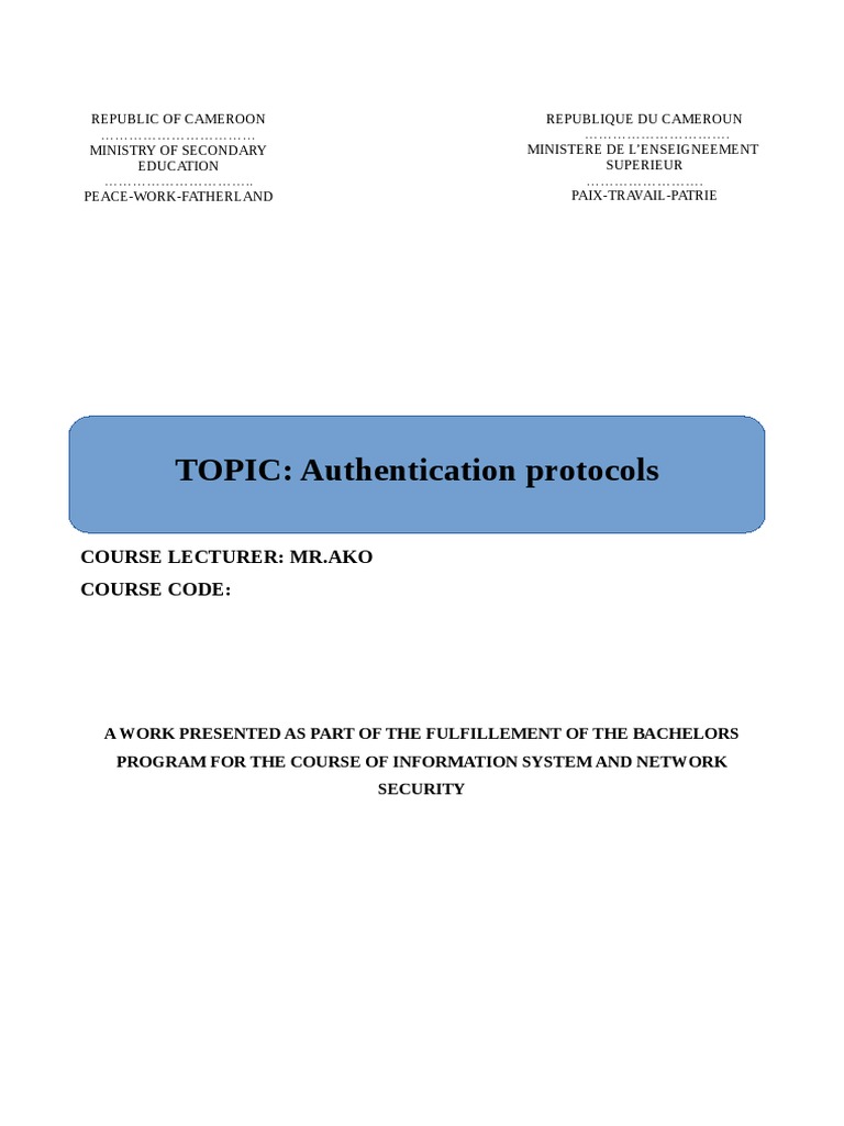 Overview of Authentication Protocols | PDF | Radius | Internet Protocols