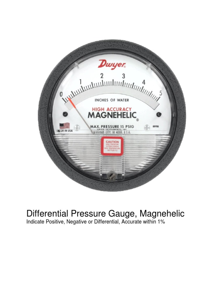 Differential Pressure Gauge, Magnehelic: Indicate Positive, Negative or ...