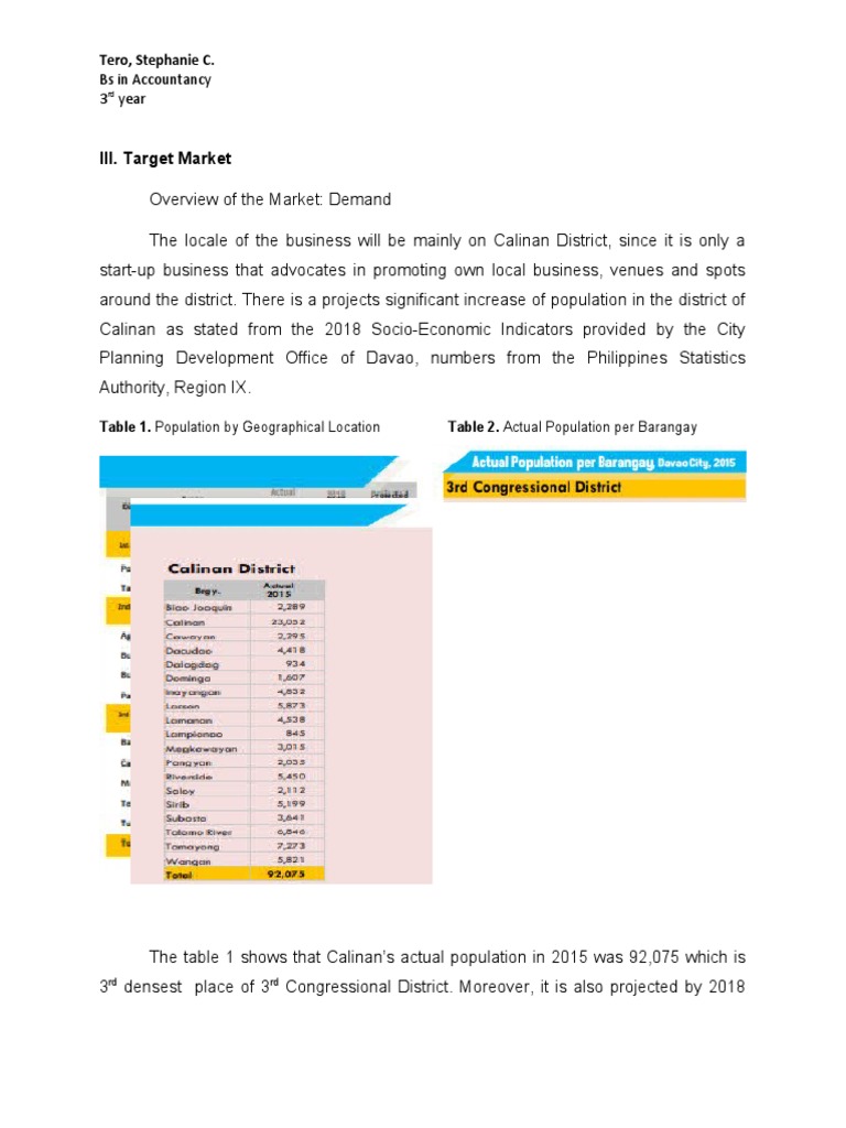 III. Target Market: Bs in Accountancy 3 Year | PDF | Economies | Business