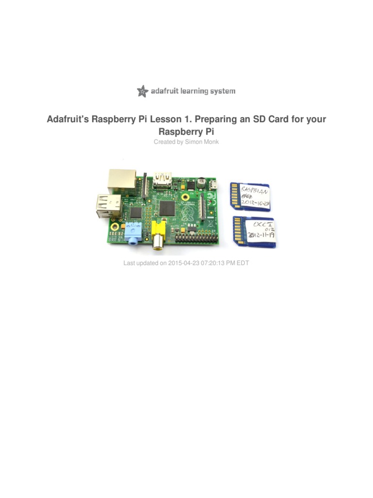 Adafruit's Raspberry Pi Lesson 1. Preparing An SD Card For Your Raspberry Pi | Download Free PDF ...