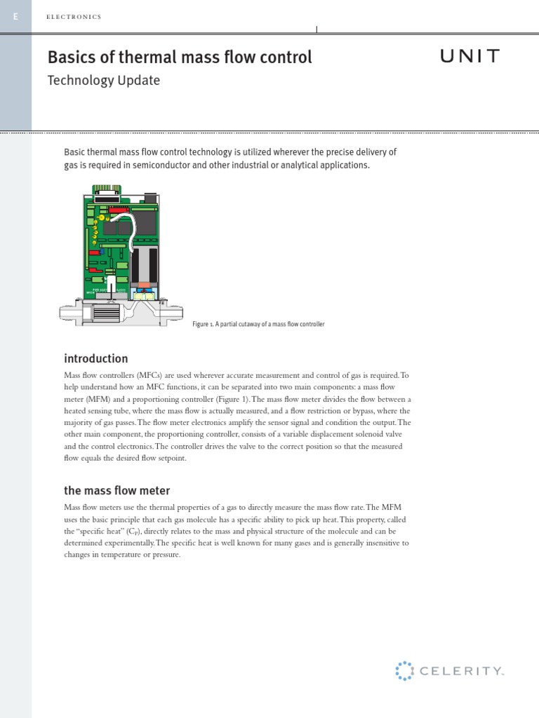 Basics of Thermal Mass Flow Control | PDF | Flow Measurement | Gases