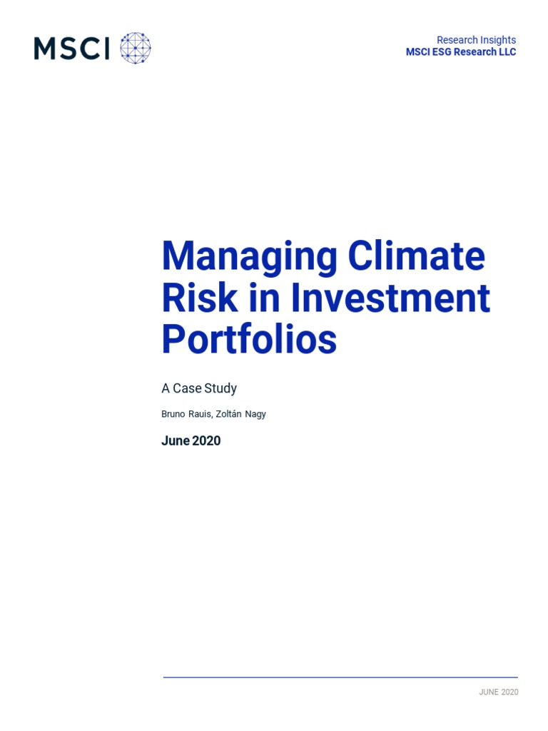 Managing Climate Risk in Investment Portfolios: A Case Study | PDF ...