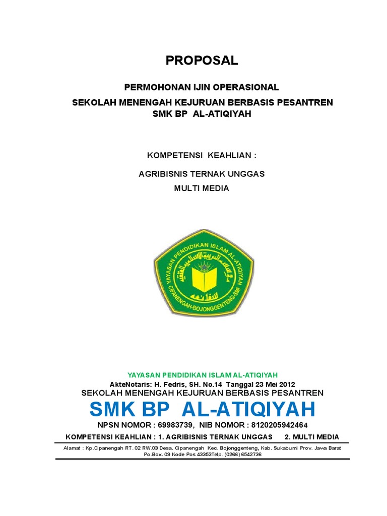 02 Proposal Permohonan Ijin Operasional | PDF