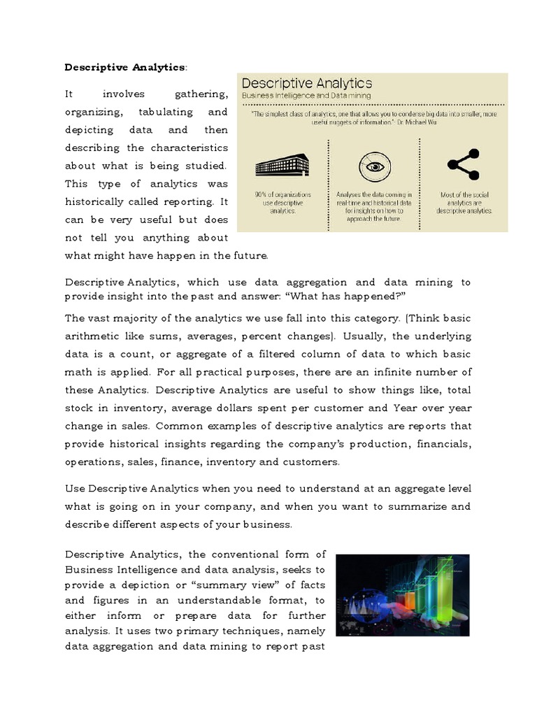 Descriptive Analytics | PDF | Analytics | Data Analysis