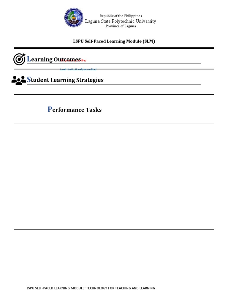 Earning Outcomes: LSPU Self-Paced Learning Module (SLM) | PDF | Instructional Design ...