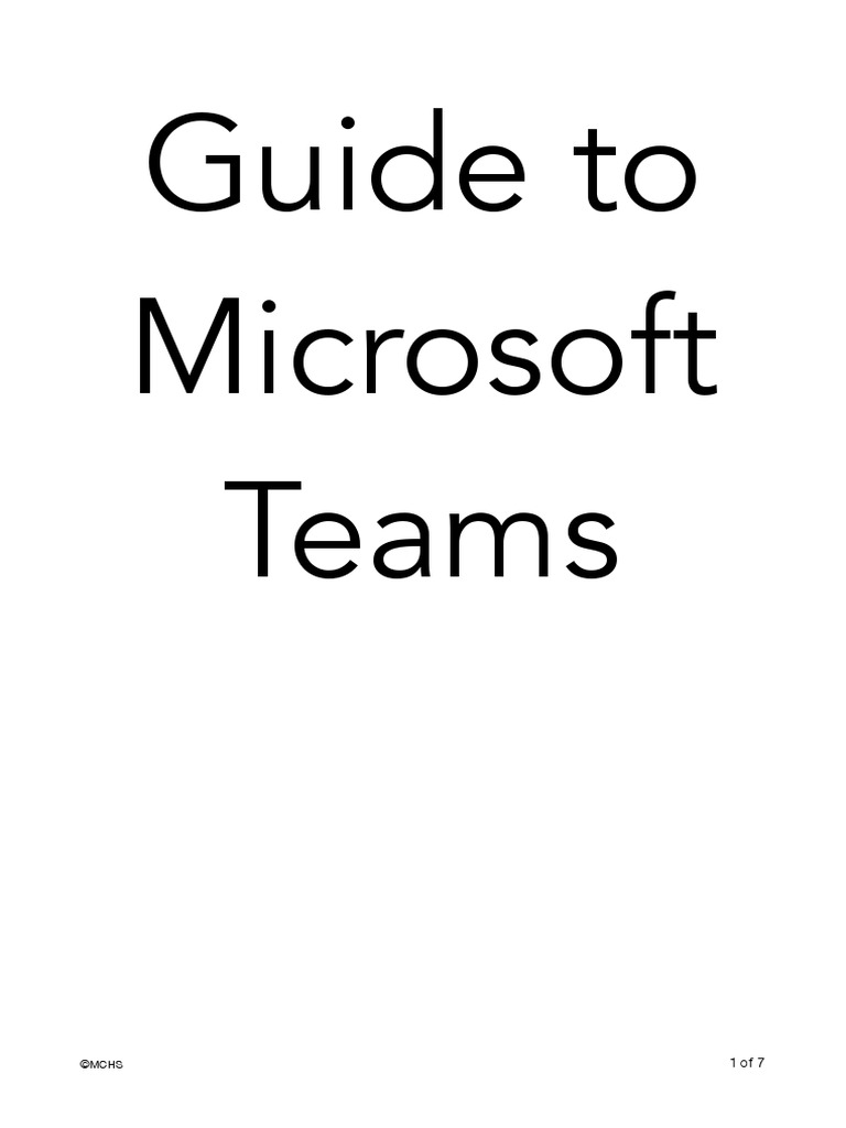 Guide To Teams PDF | PDF