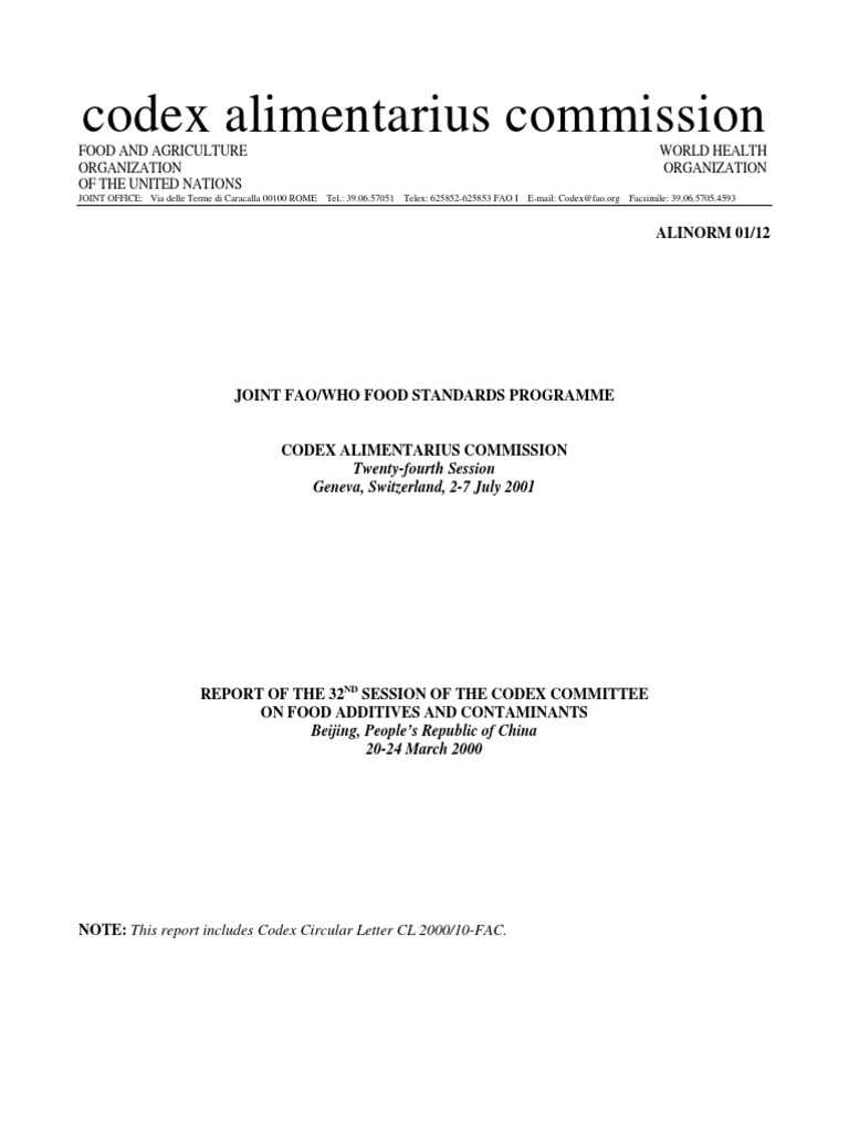 Fao 2000 Codex Alimentarius Commission | PDF | Committee | Foods