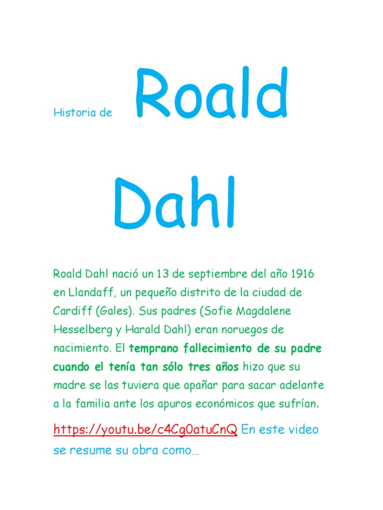 Historia de Roald Dahl y Augustus Gloop | PDF
