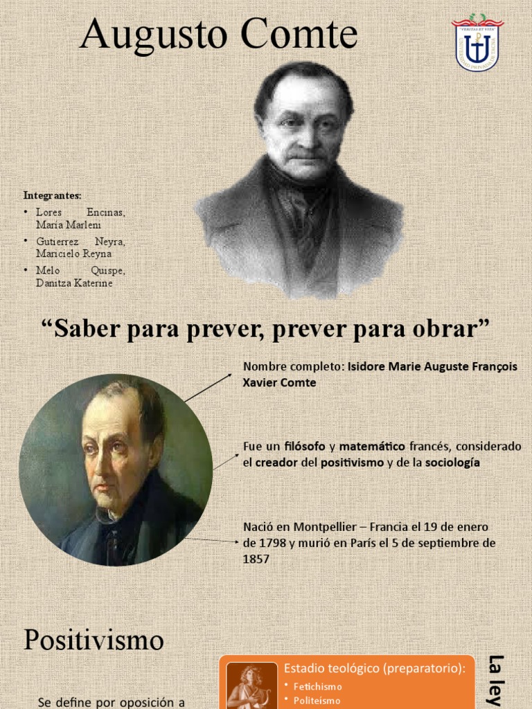 Aportes de Augusto Comte al Positivismo | PDF | Movimientos filosóficos ...