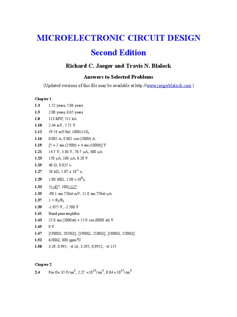 Microelectronic Circuit Design 2nd Ed. - Jaeger and Blalock WWW ...