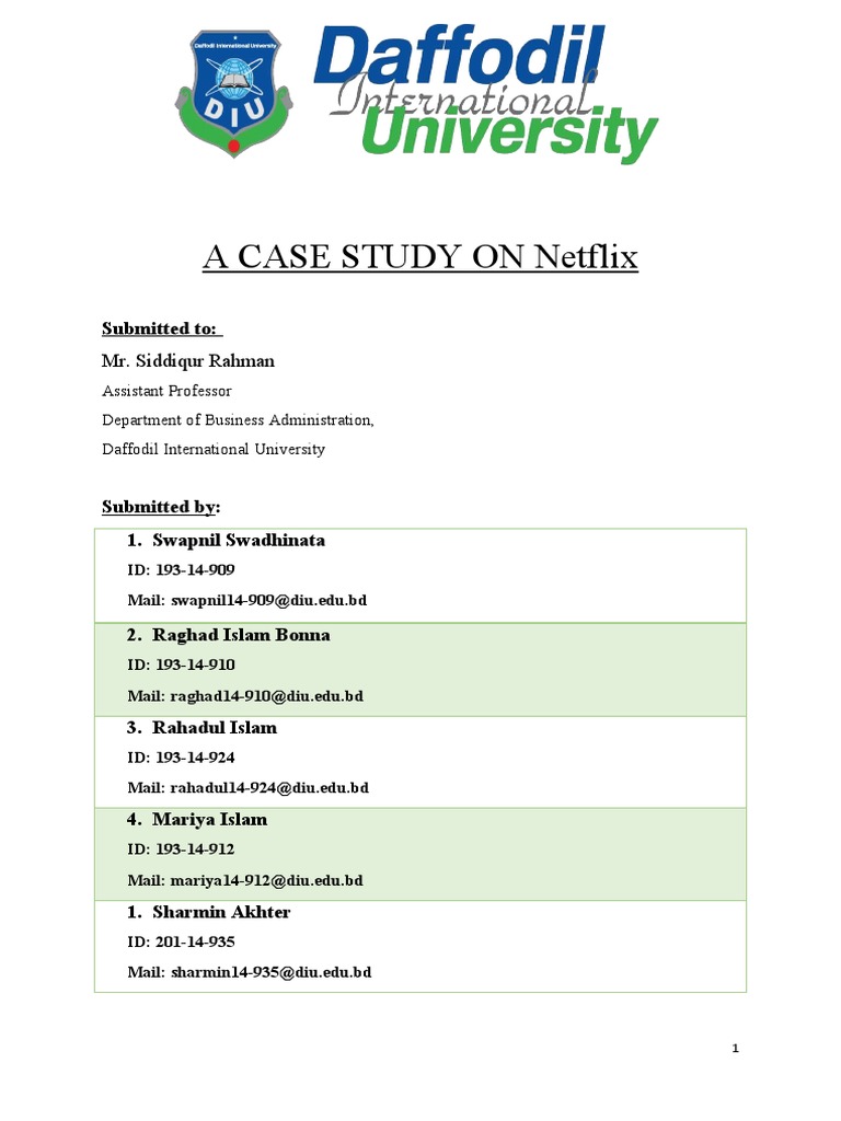 Case Study On Netflix | PDF | Netflix | Business Model