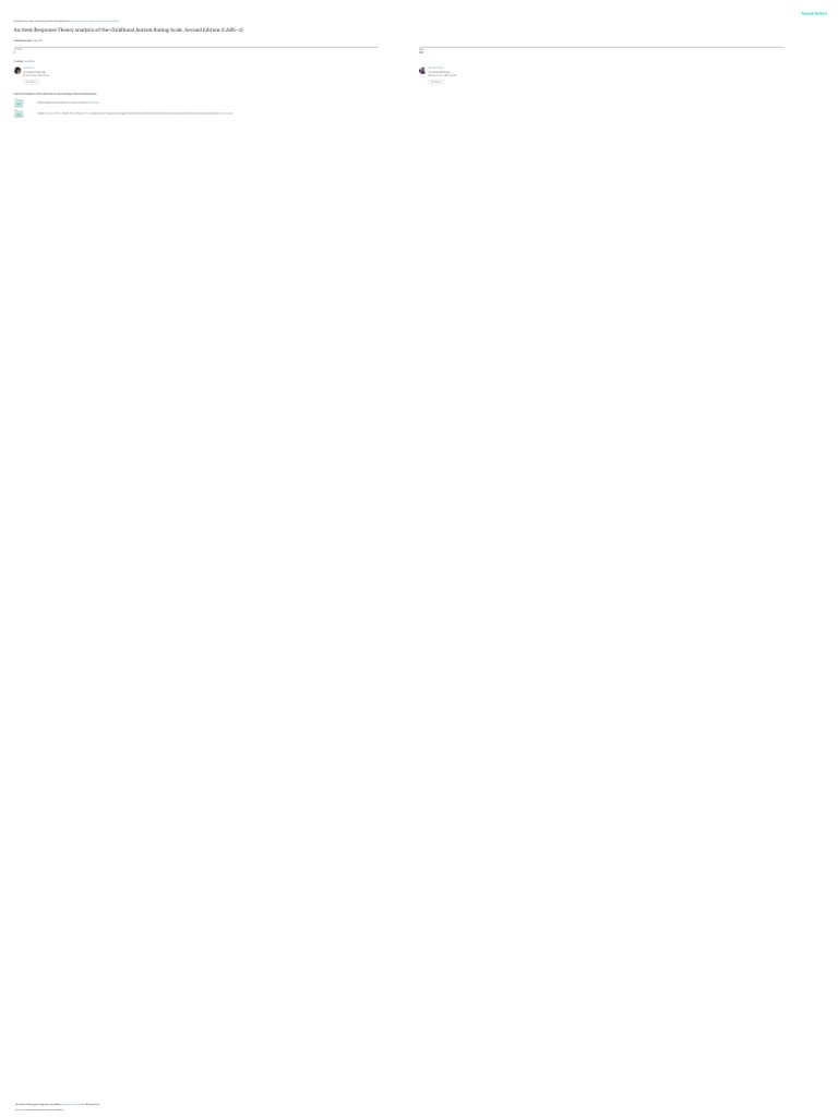 An Item Response Theory Analysis of The Childhood Autism Rating Scale ...