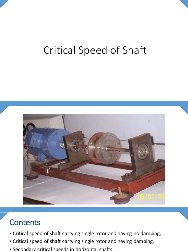 Chapter 4 - Critical Speed of Shaft | PDF | Acceleration | Force