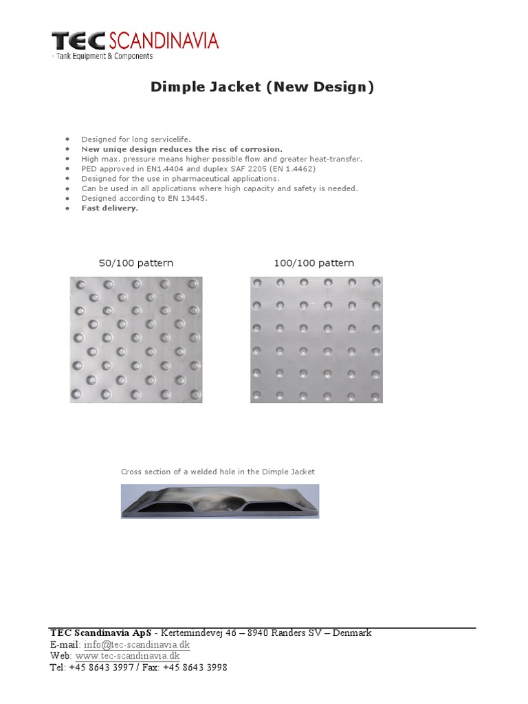 Dimple Jacket Design for Pharma Use | PDF | Science & Mathematics ...