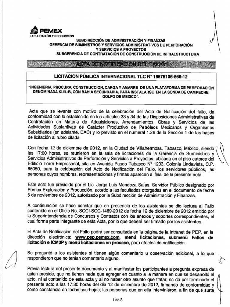 12 Acta de Notificacion de Fallo y Fallo PDF | PDF