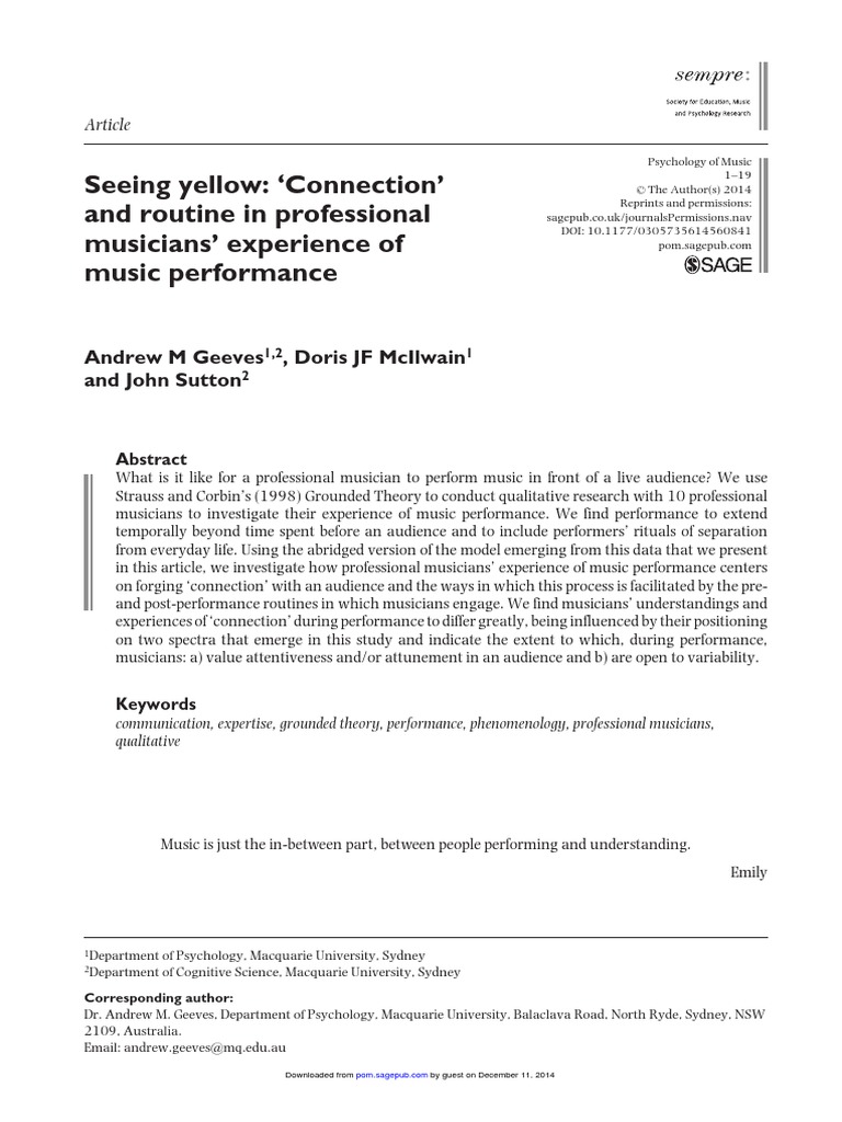 Seeing Yellow Connection and Routine in PDF | PDF | Psychological ...