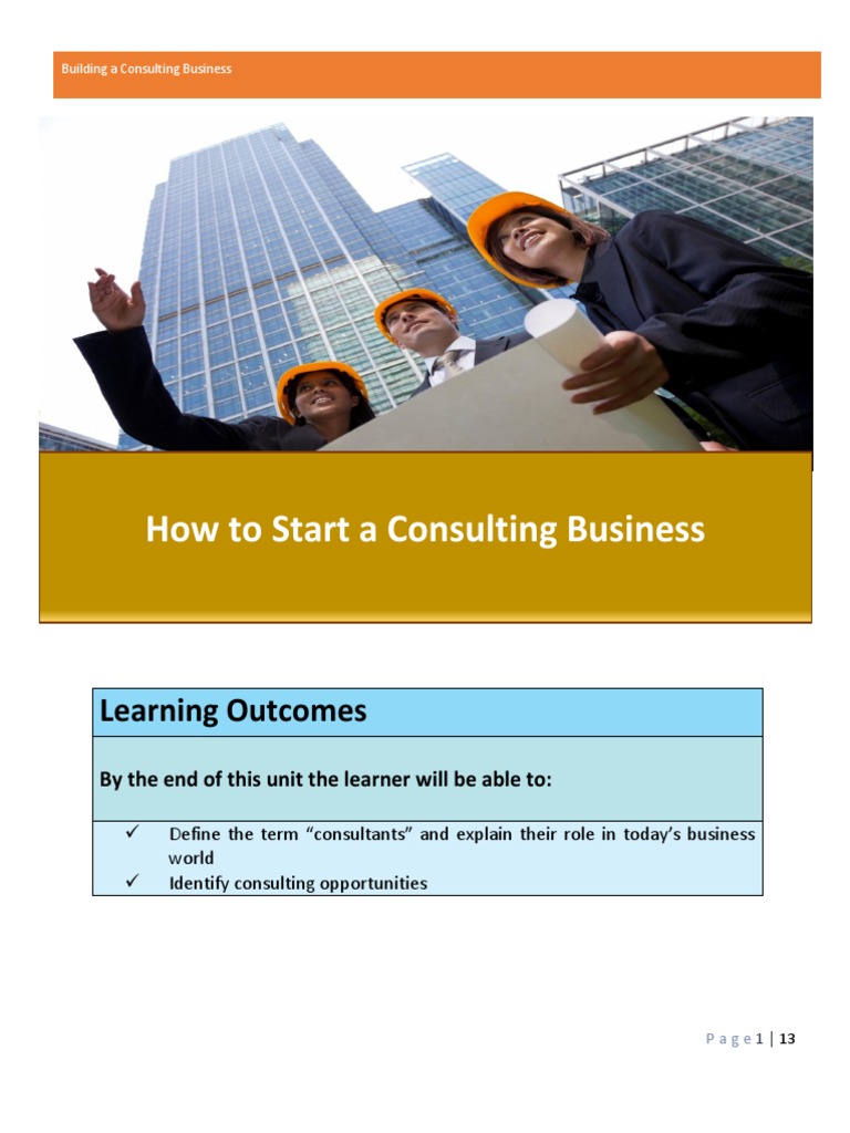 How To Start A Consulting Business PDF | PDF | Consultant | Fee