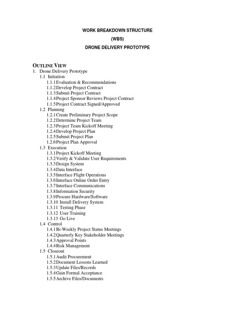 Work Breakdown Structure | PDF | Systems Engineering | Information Technology Management