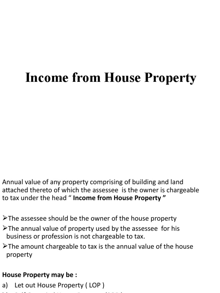 Income From House Property-1 | PDF | Tax Deduction | Loans