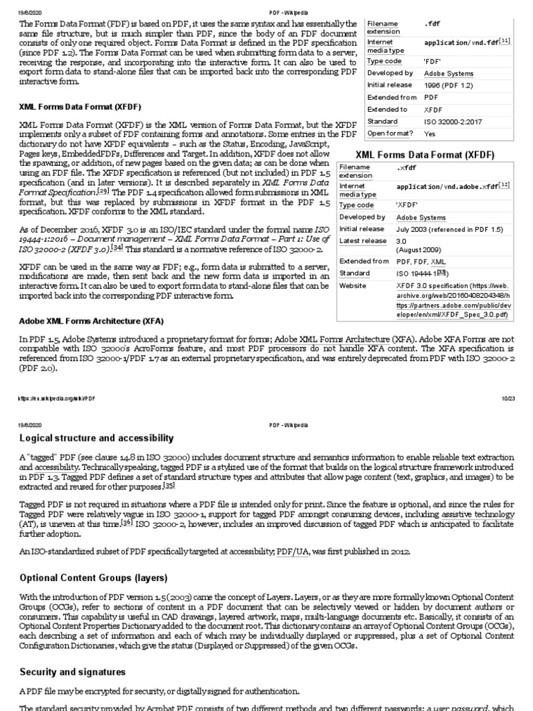 XML Forms Data Format (XFDF) | PDF | Computing | Digital Technology