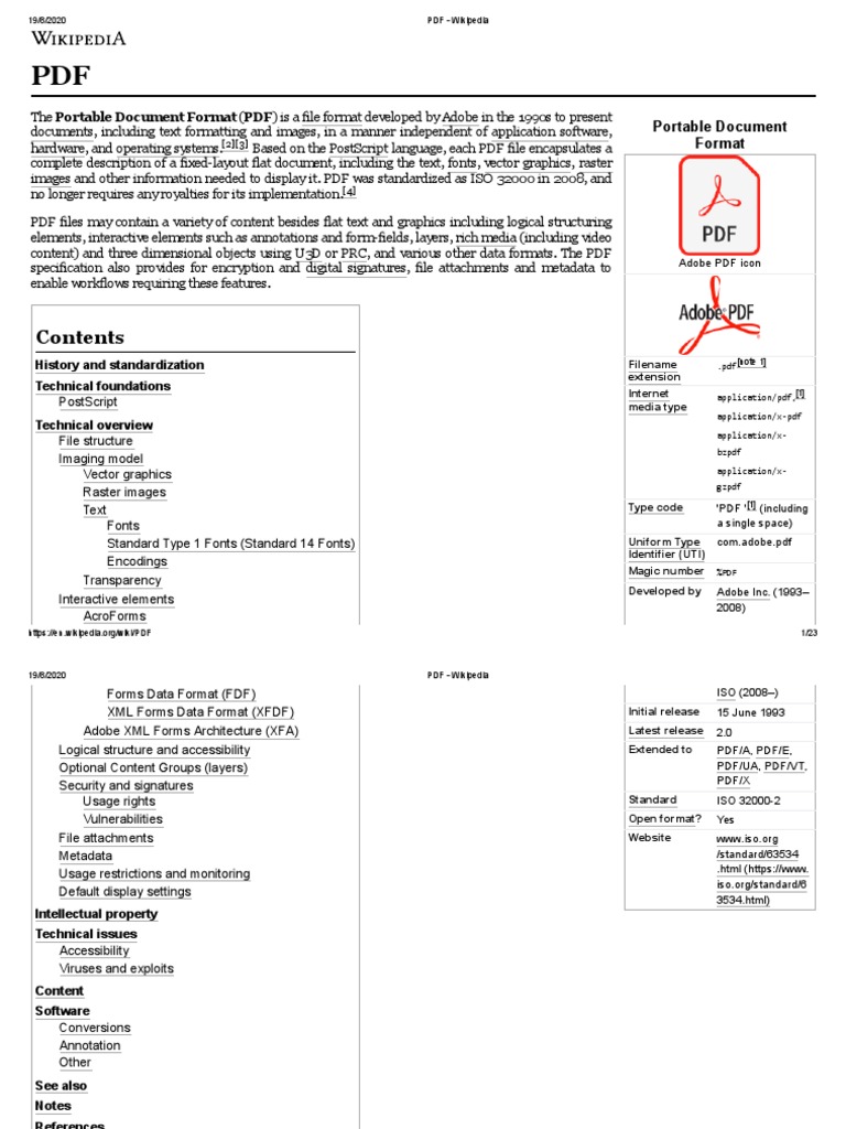 Portable Document Format: History and Standardization Technical ...