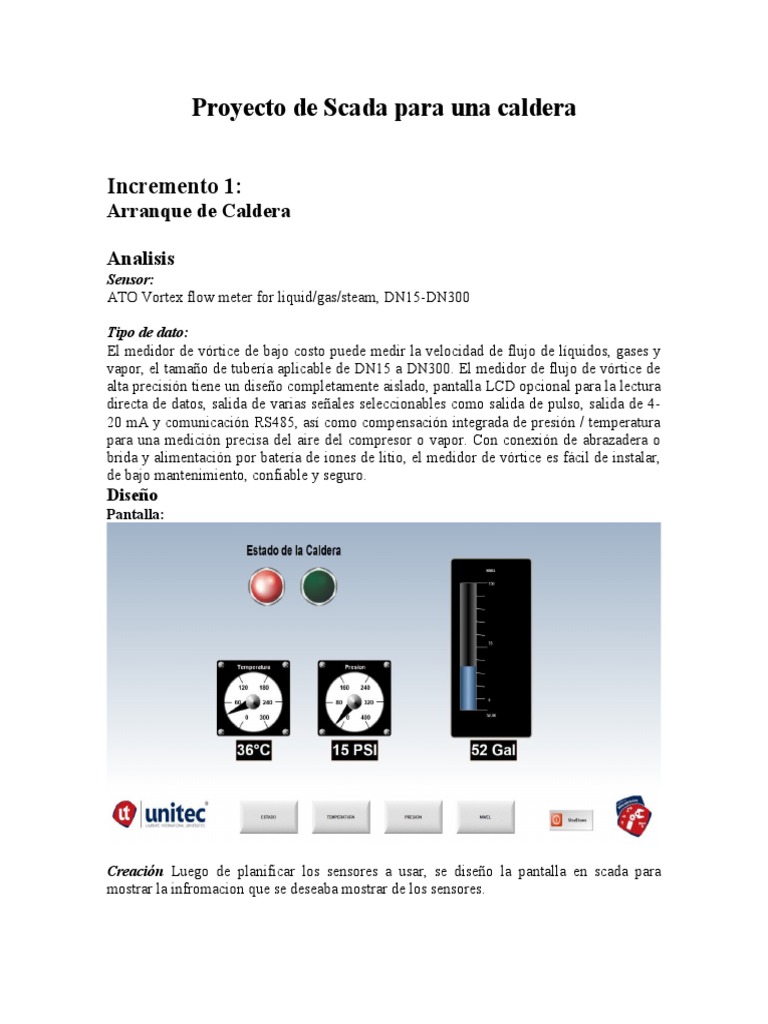 Proyecto de Scada para Una Caldera | PDF | Scada | Sensor