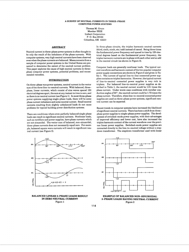Neutral Currents in Three-Phase Systems | PDF | Transformer | Power Supply