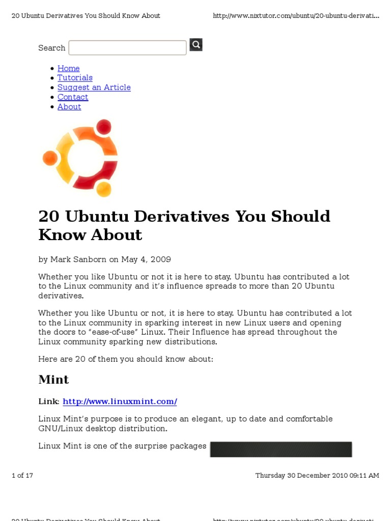 20 Ubuntu Derivatives You Should Know About | PDF
