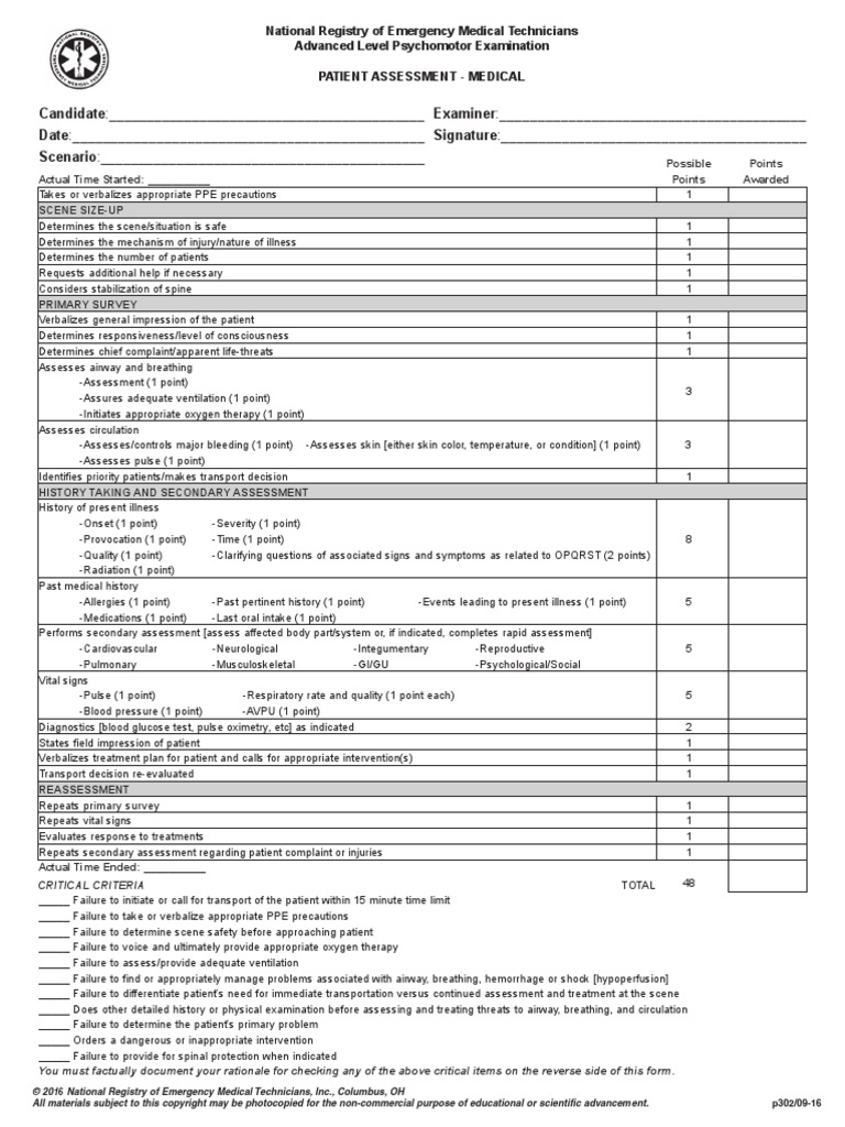 P302 NREMT Patient Assessment - Medical PDF | PDF | Shock (Circulatory ... P302 NREMT Patient Assessment - Medical PDF | PDF | Shock (Circulatory ...