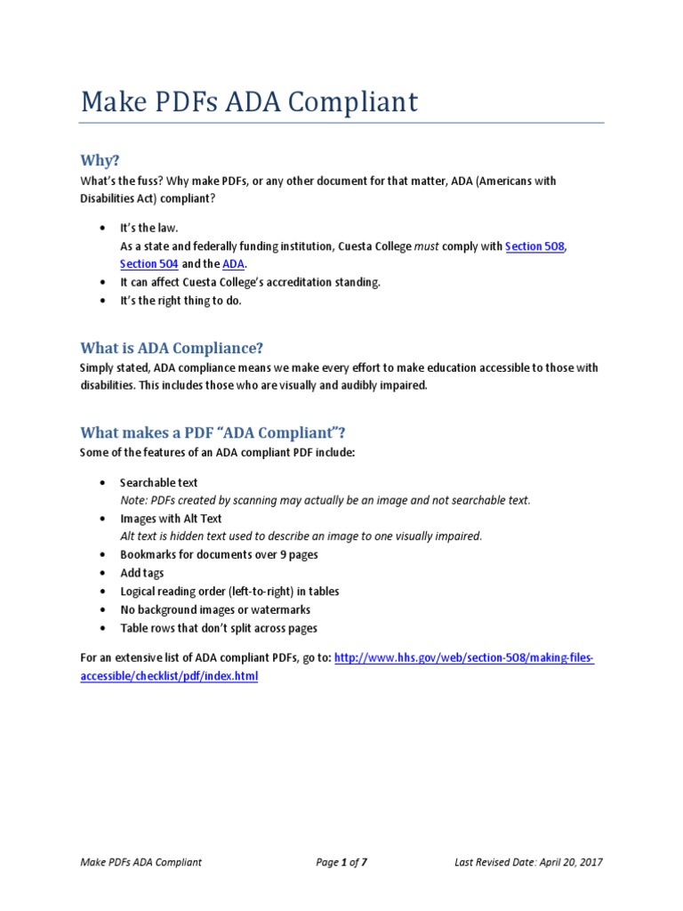 ADA PDF Compliance Guide | PDF | Software | Computing