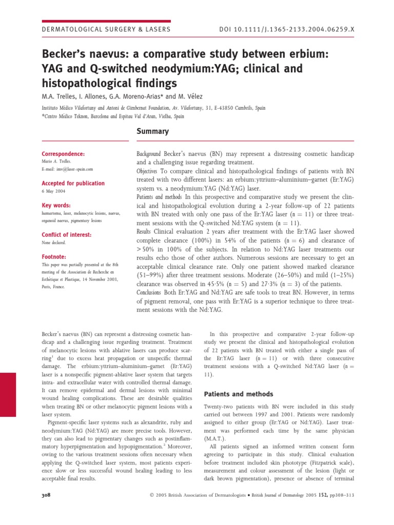 Nevus Becker | PDF | Epidermis | Dermatology