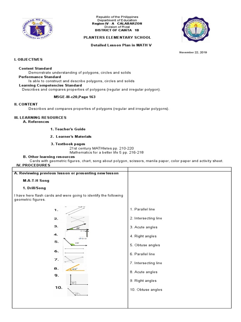 FINAL DEMO Lesson Plan | PDF | Polygon | Polytopes