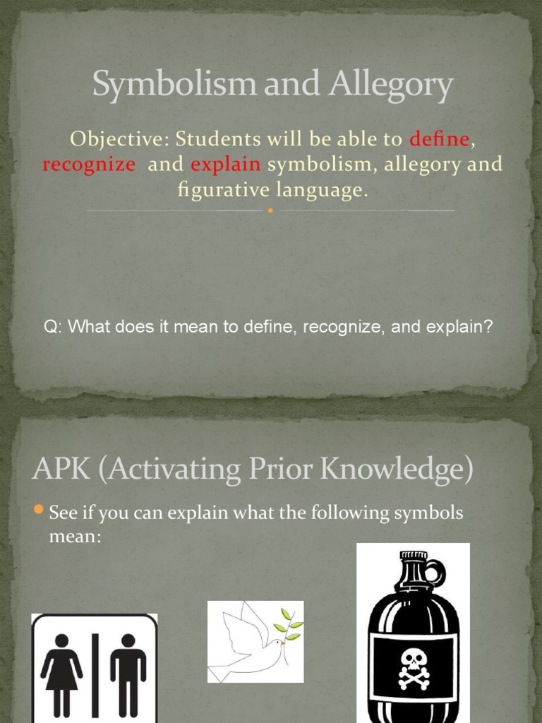 Symbolism and Allegory Ppt. 1 Qpbq8o | PDF | Allegory | Fable