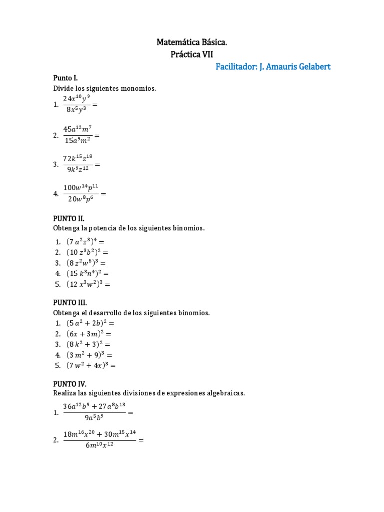 Práctica 7 de Matemática Básica PDF | PDF
