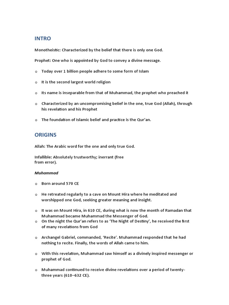 Islam Study Notes | Download Free PDF | Muhammad | Revelation