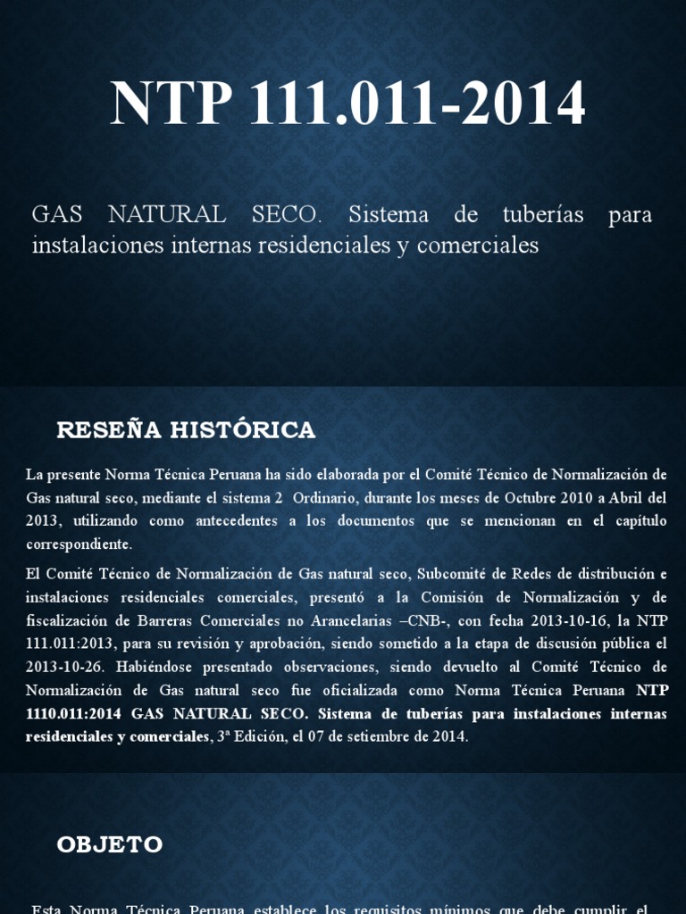 NTP 111.011 | PDF | Tubería (transporte de fluidos) | Acero