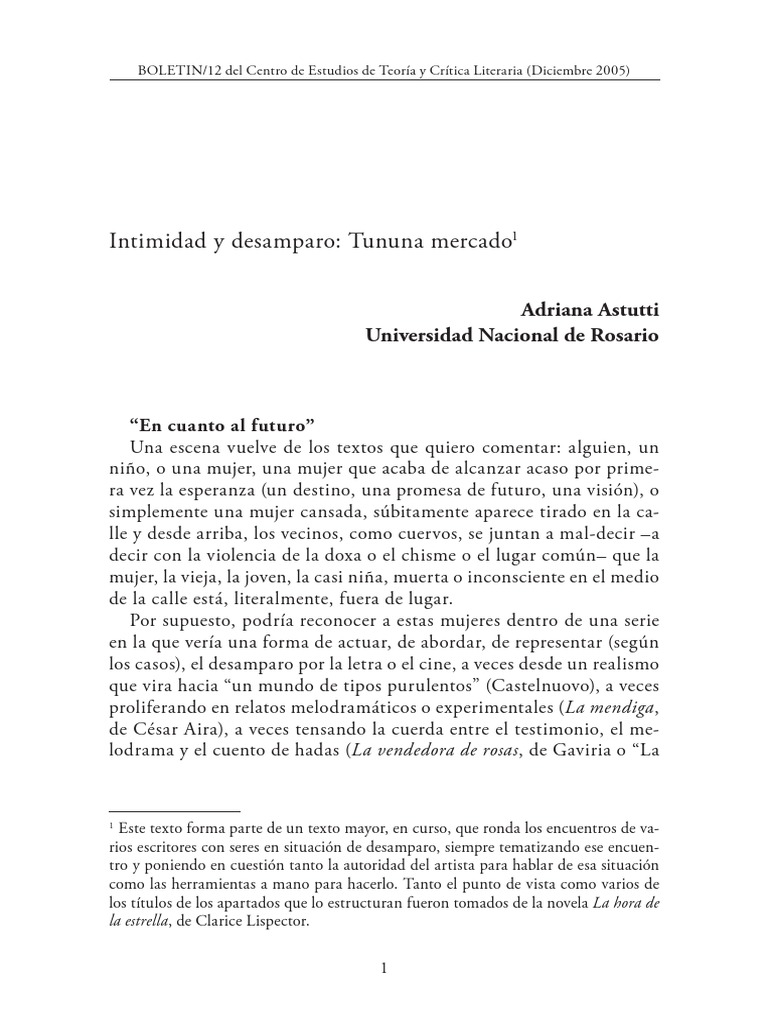 Astutti Sobre Tununa Mercado PDF | PDF | Vergüenza | Testimonio