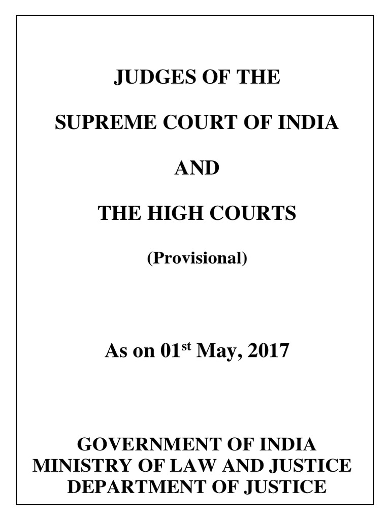 Judges Handbook - 01.05.2017 | PDF | Advocate | Supreme Court Of India