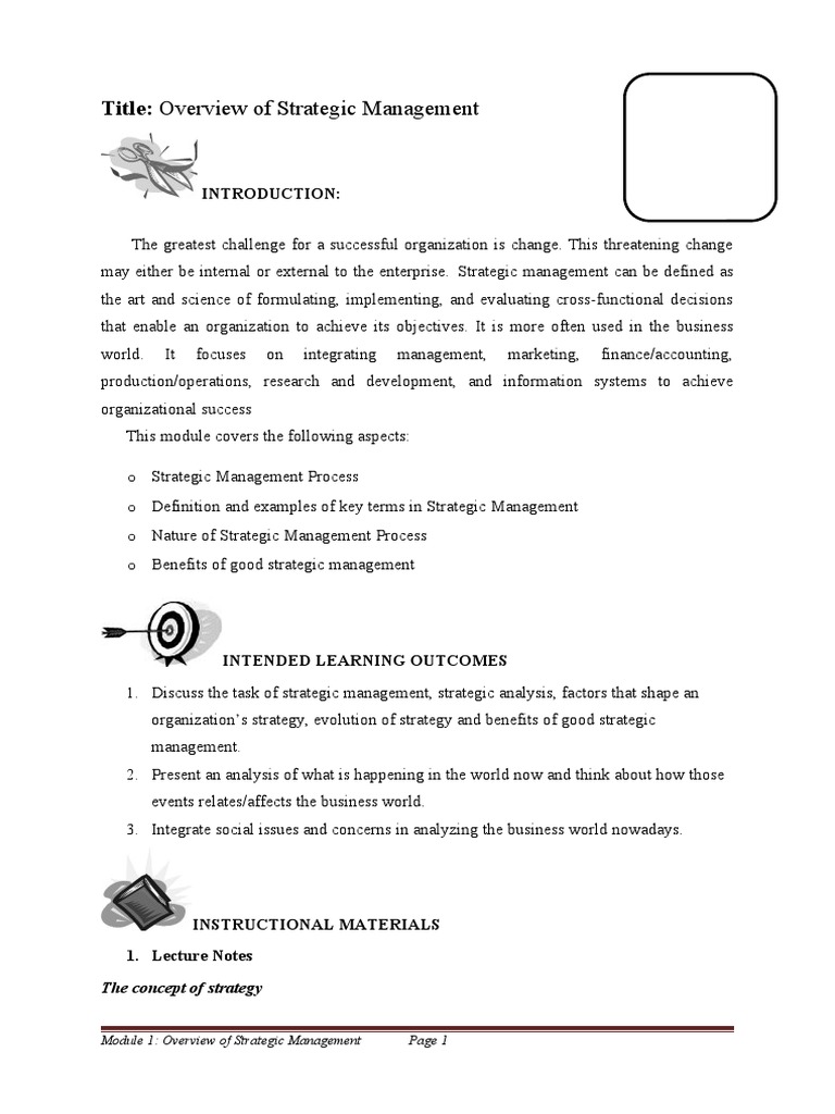 Sample Module - .Strategicmgt | PDF | Strategic Management ...