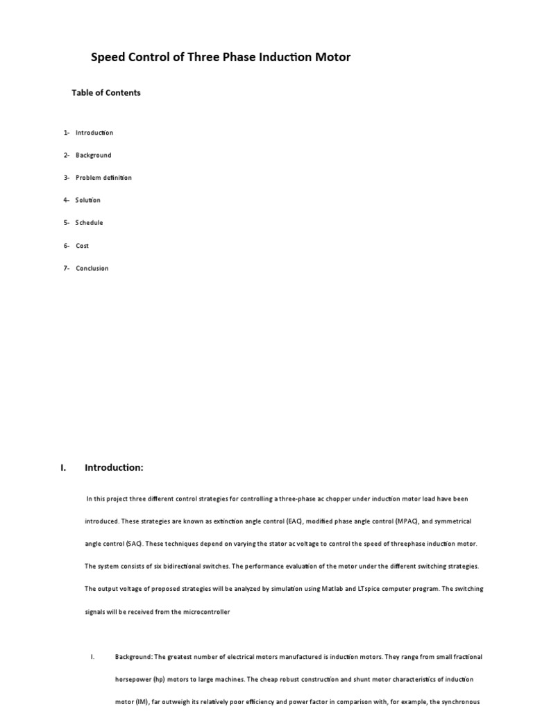 Speed Control of Three Phase Induction Motor | PDF | Electric Motor ...