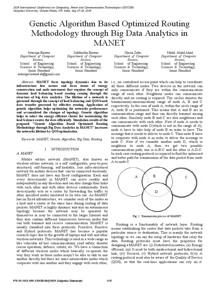 Genetic Algorithm Based Optimized Routing Methodology Through Big Data ...