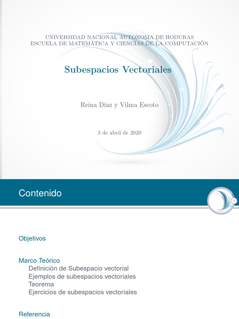 Subespacios Vectoriales | PDF | Conjunto (Matemáticas) | Subespacio lineal