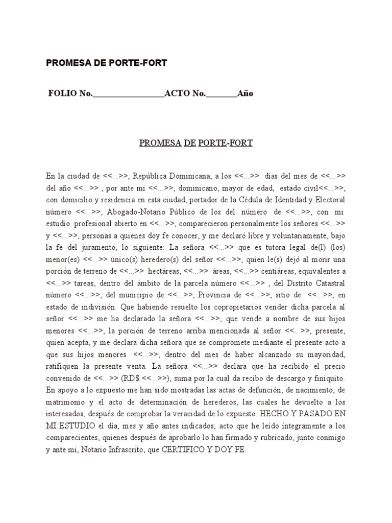 Promesa de Porte - Forte | PDF