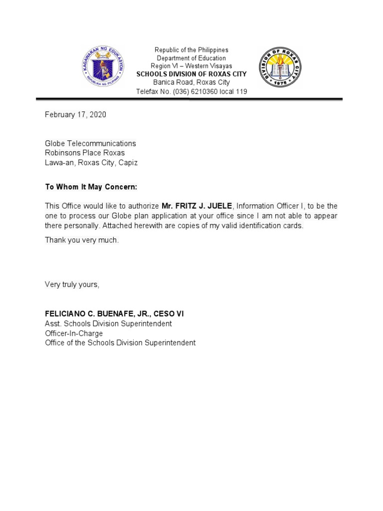 Authorization Letter | PDF