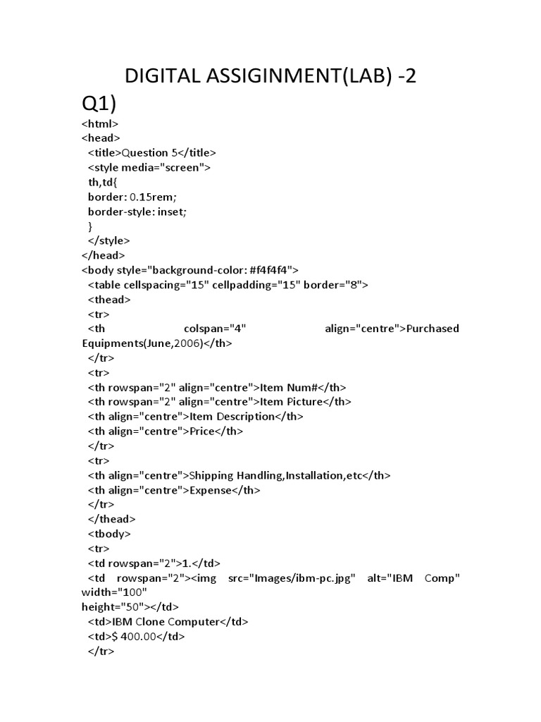 Digital Assiginment (Lab) - 2 Q1) | PDF | Business